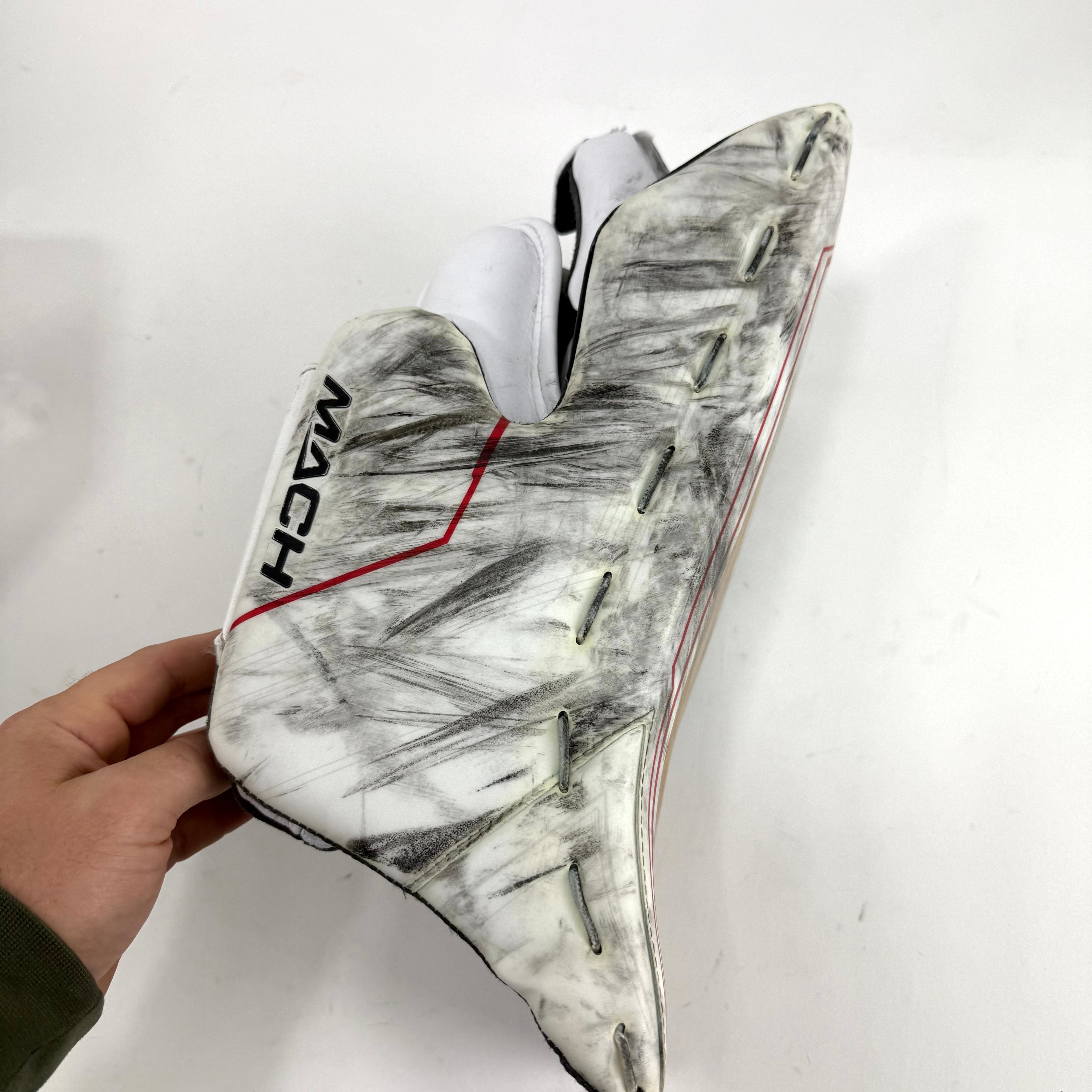 Used White and Gold Regular Bauer Supreme Mach Goalie Blocker | Patera ...